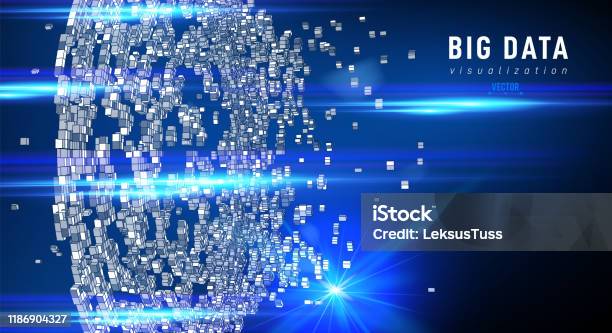 Visualisasi Big Data 3d Abstrak Aliran Data Grafis Kusut Data Utas
