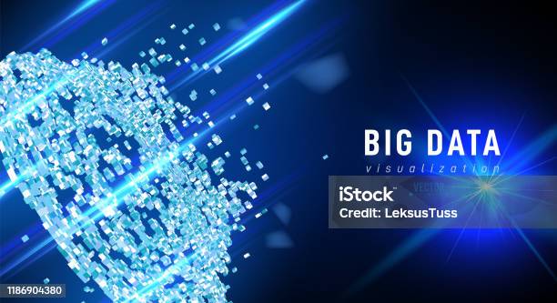 Visualisasi Big Data 3d Abstrak Aliran Data Grafis Kusut Data Utas