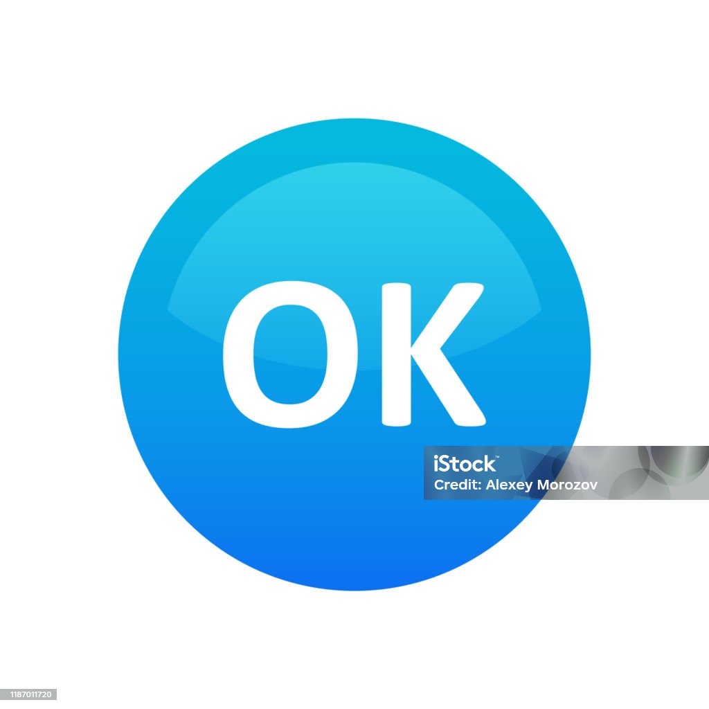 Oke Iconvector Ronde Symbool Blauwe Kleur Geïsoleerd Op Wit Knop ... Oke Iconvector Ronde Symbool Blauwe Kleur Geïsoleerd Op Wit Knop ...