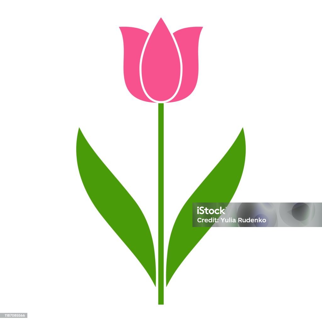 Ilustración De Icono Vectorial De Tulipán Icono Vectorial De Tulipán En Un Estilo Plano Y Más