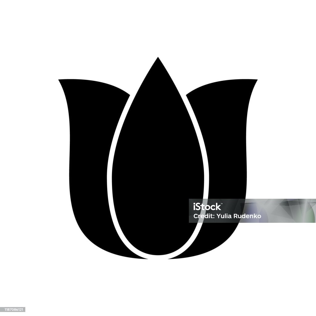 Ilustración De Icono Tulip En Estilo Plano De Moda Aislado Sobre Fondo