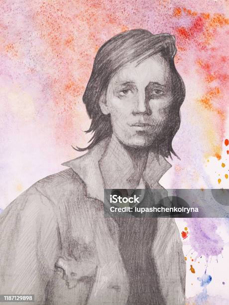 Ilustrasi Modis Dari Karya Modern Seni Budaya Pemuda Potret Vertikal