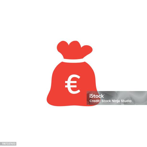Icône Rouge De Sac Dargent Sur Le Fond Blanc Illustration De Vecteur De