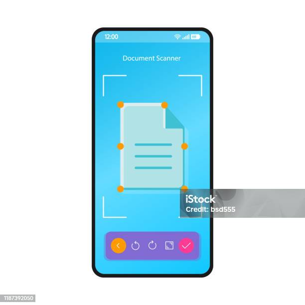 Document Scanner Smartphone Interface Vector Template Stock ... Document Scanner Smartphone Interface Vector Template Stock ...