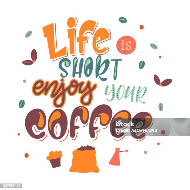 Poster Motivasi Kreatif Kopi Kutipan Yang Digambar Tangan Untuk Menu
