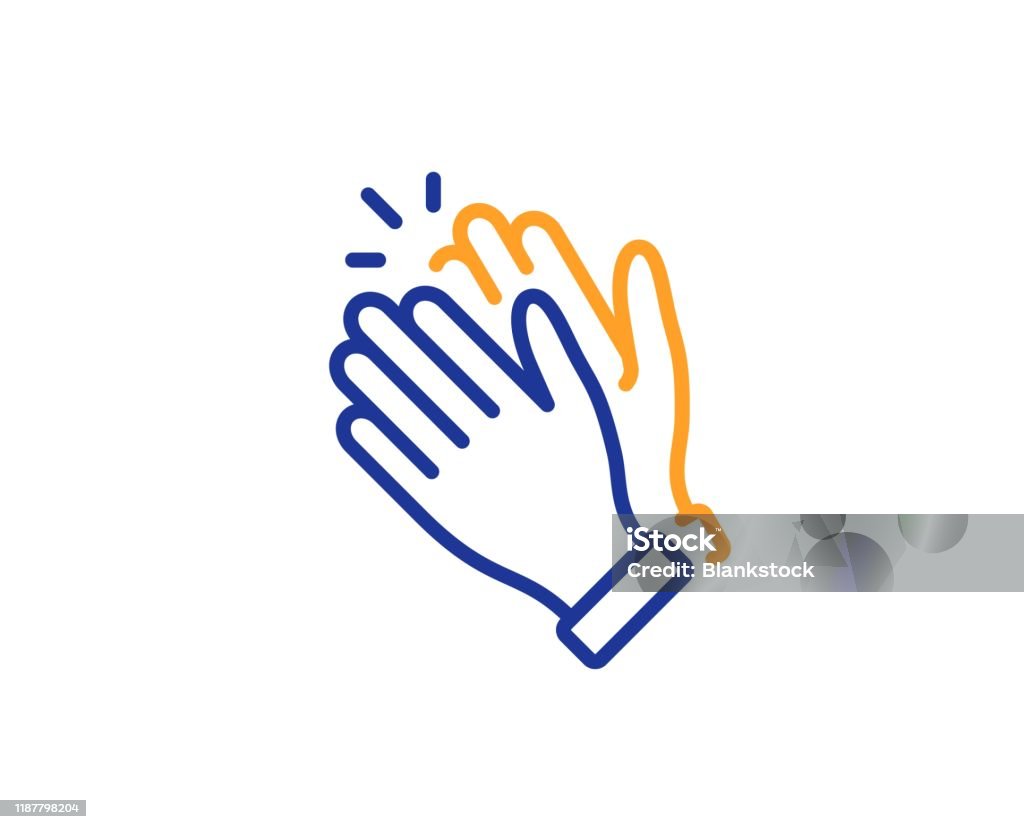 Clapping Hands Line Icon Clap Sign Vector Stock Illustration Download
