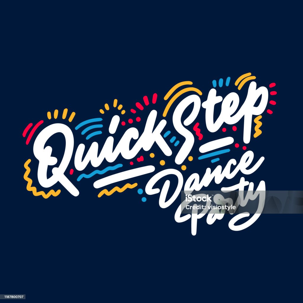 Vetores De Quick Step Dance Party Desenho De Desenho À Mão Pode Ser Útil Como Sinal Ilustração