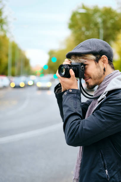 Free Stock Photo of Man with camera captures street scene | Download ...