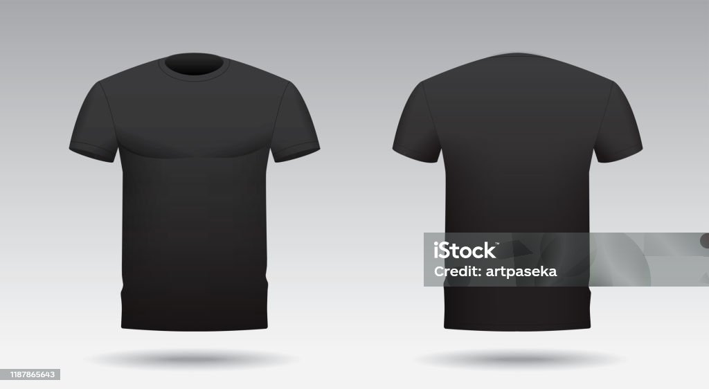 Vektör Siyah Tshirt Şablonu Tshirt Baskı Görselleştirme Stok Vektör