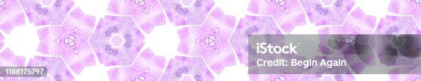 Violet Purple Vintage Seamless Border Scroll Geom Stock Illustration