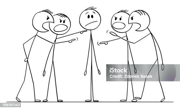 Vektorcartoonillustration Des Mannes Oder Geschäftsmann Der Von Gruppe ... Vektorcartoonillustration Des Mannes Oder Geschäftsmann Der Von Gruppe ...