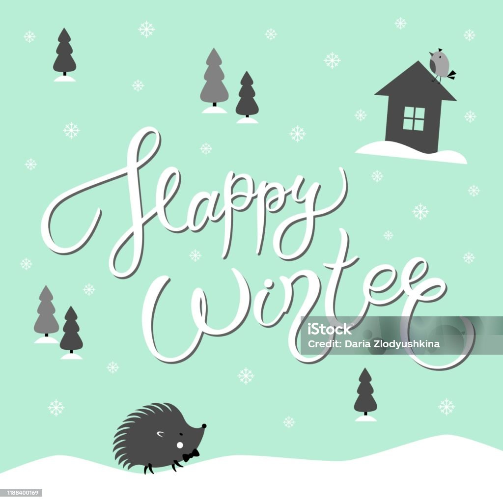 Happy Winter Hand Drawn Lettering Stock Illustration - Download Image ... Happy Winter Hand Drawn Lettering Stock Illustration - Download Image ...