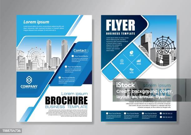 Desain Brosur Mencakup Tata Letak Modern Laporan Tahunan Poster