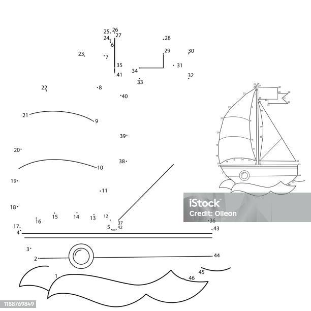 Jeu De Puzzle Pour Les Enfants Jeu De Chiffres Bateau De Voile De