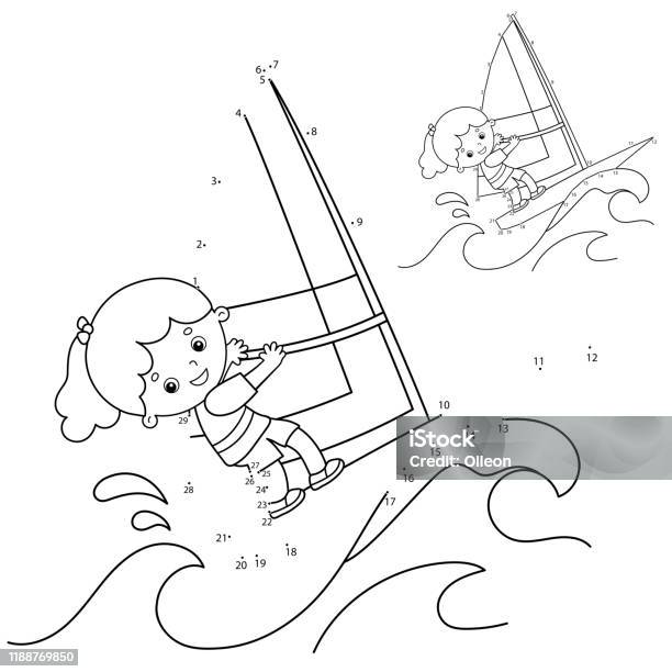 Jeu De Puzzle Pour Les Enfants Jeu De Chiffres Surfeur De Dessin Animé