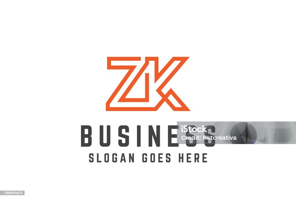 Ilustración De Plantilla Vectorial De Logotipo Zk De Letra Inicial