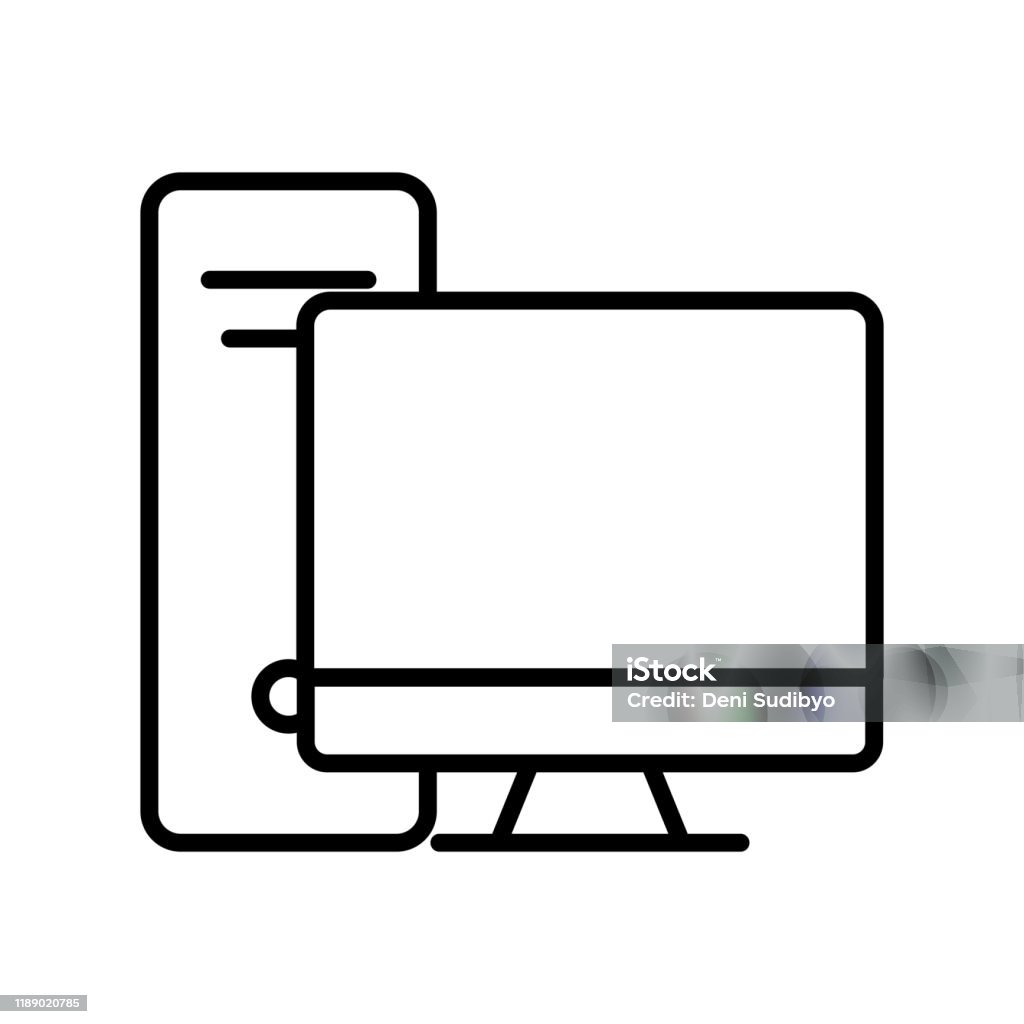 Computer Icon Vector Design Template On White Background Stock