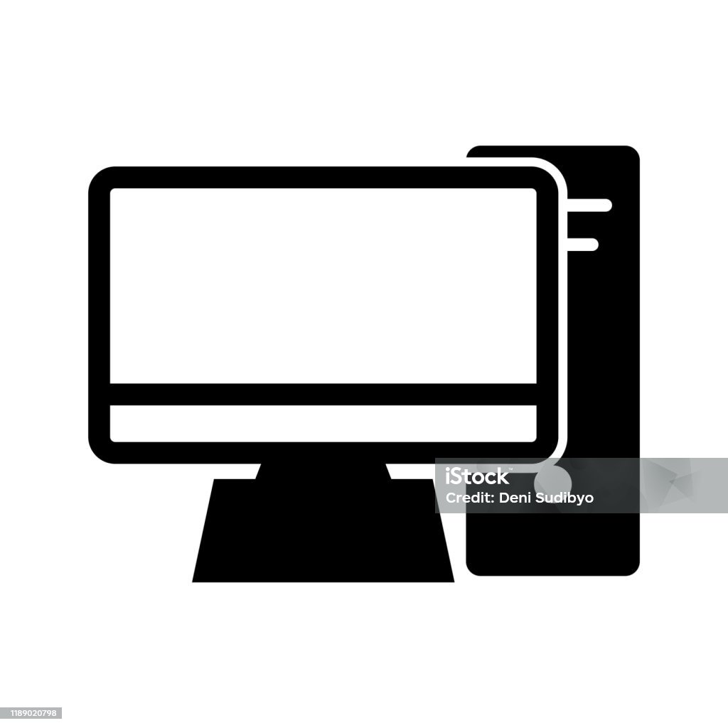 Computer Icon Vector Design Template On White Background Stock