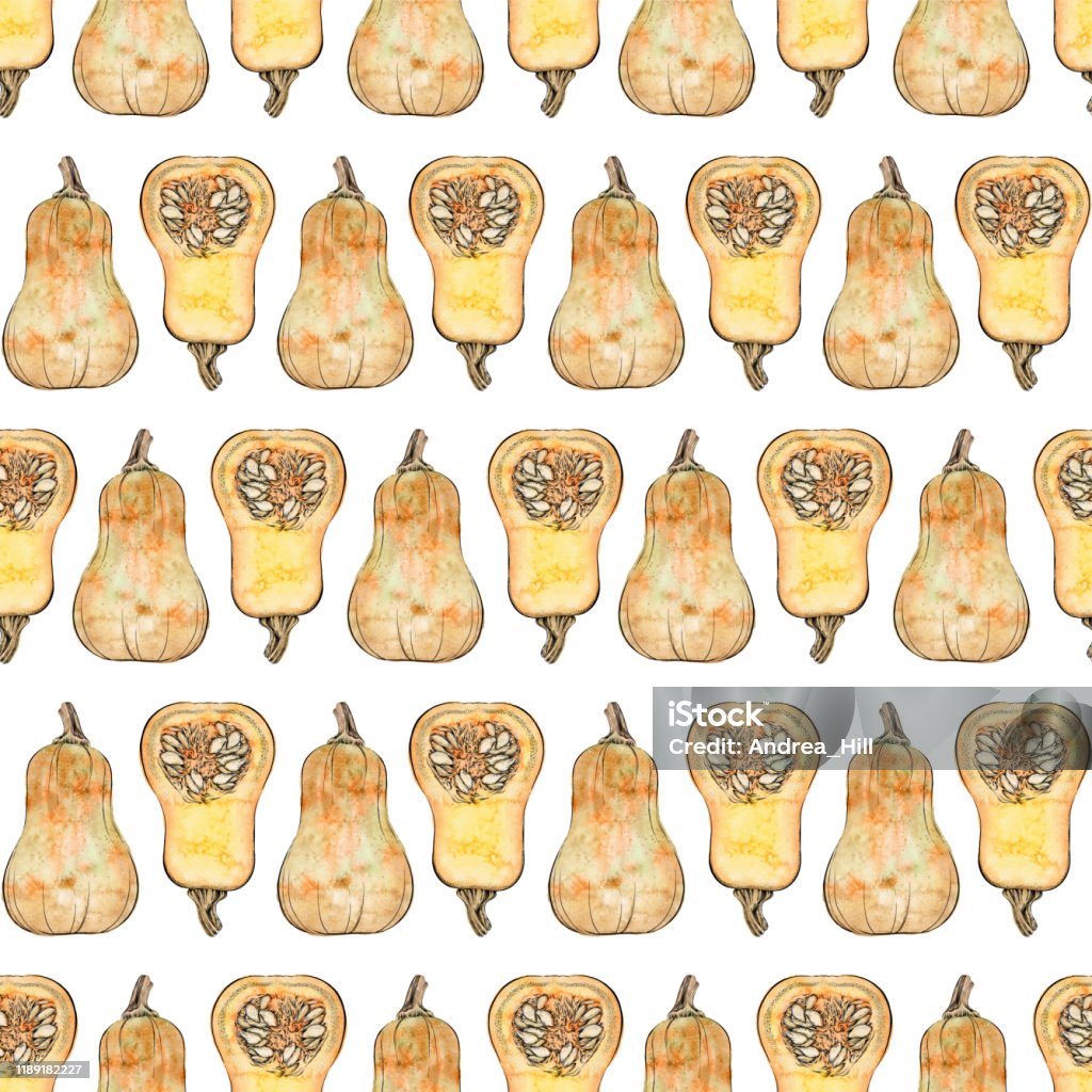 Fond De Modèle Sans Couture De Courge De Butternut Dessin À Lencre