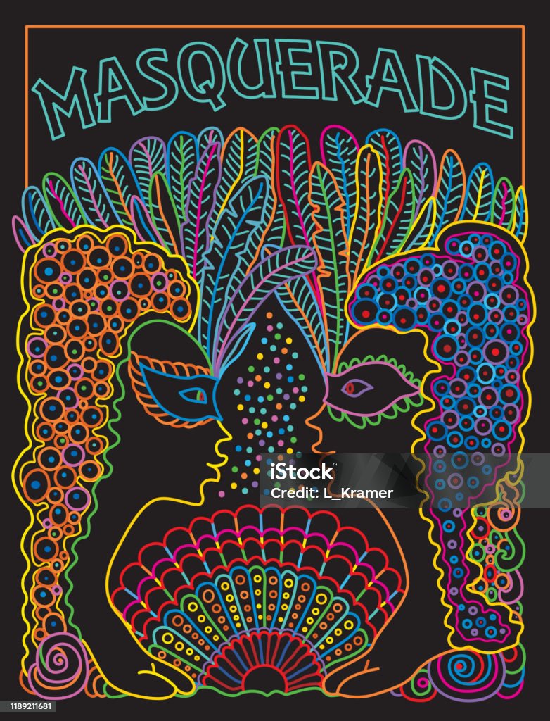 Dessin Abstrait De Mascarade De Vecteur Carte Dinvitation De Fête De