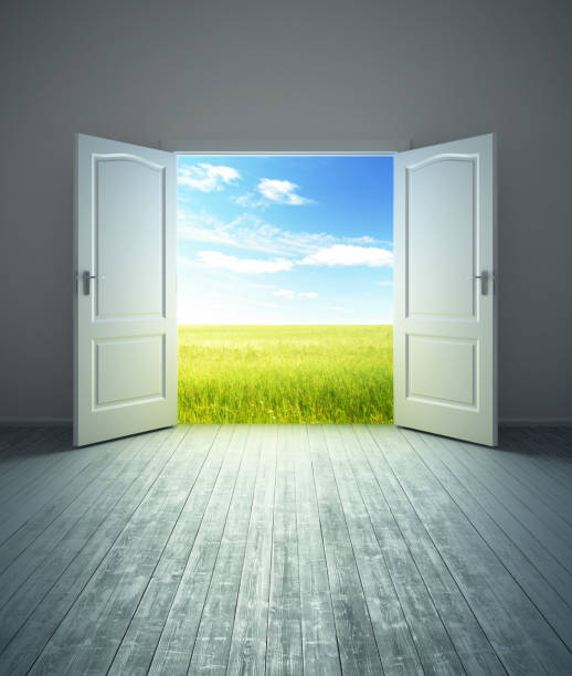 Free Stock Photo of Empty corridor with open doors and plants ...