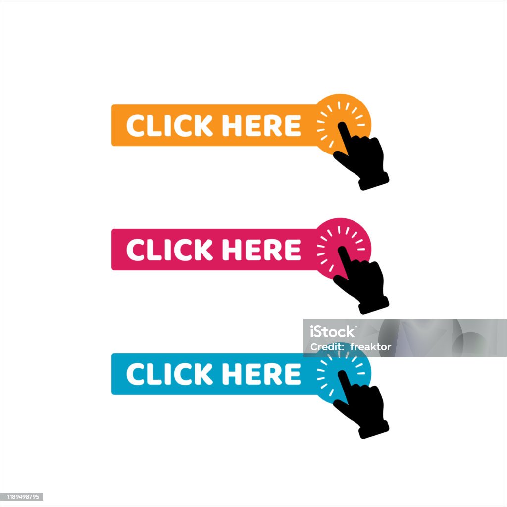 Klik Vektor Tombol Di Sini Simbol Penunjuk Tangan Mengklik Ikon Logo ... Klik Vektor Tombol Di Sini Simbol Penunjuk Tangan Mengklik Ikon Logo ...