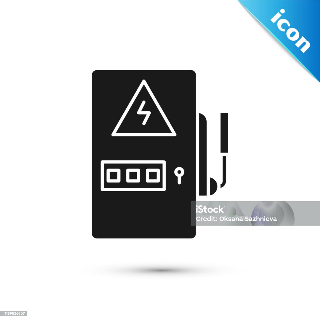 Ilustración De Icono Del Panel Eléctrico Negro Aislado Sobre Fondo