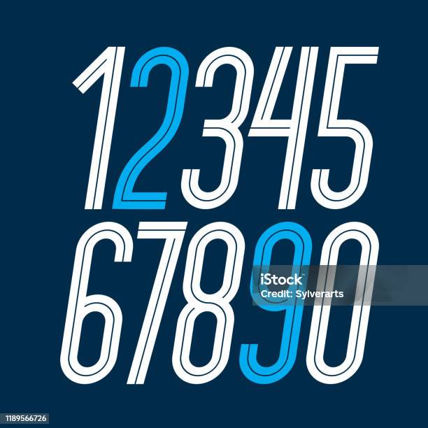 Digit Tinggi Modern Vektor Elegan Koleksi Angka Trendi Yang Dibuat