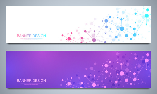 Spanduk Desain Template Dengan Struktur Molekul Dan Jaringan Saraf