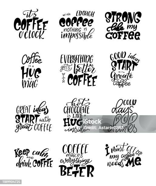 Kutipan Set Huruf Kopi Kafe Bertuliskan Menu Kartu Spanduk Kaligrafi