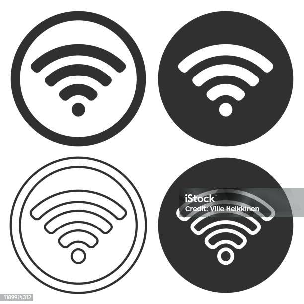 Licône Du Bouton De Signal Wifi A Réglé La Connexion De Symbole Sans