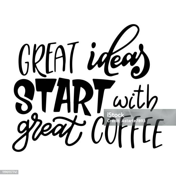 Lettering Untuk Kafe Dengan Kopi Kutipan Untuk Desain Menu Kaligrafi