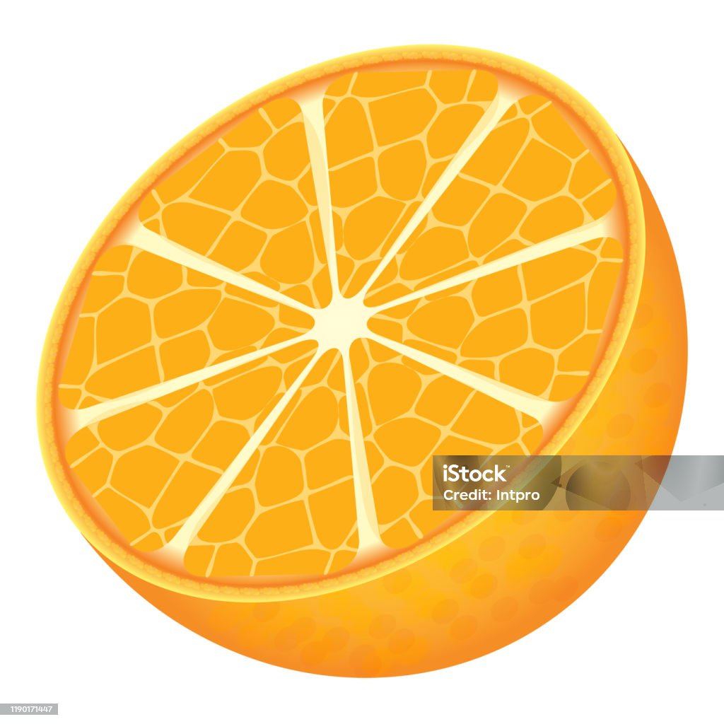 Orange Mignon De Dessin Animé Disolement Sur Un Fond Blanc Style Plat