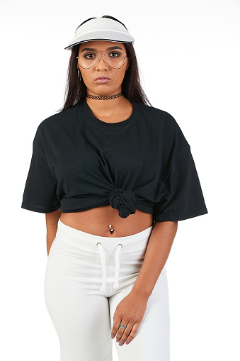 Urban Street Wear Fashion Model Wearing A Blank Oversized Tshirt Dress
