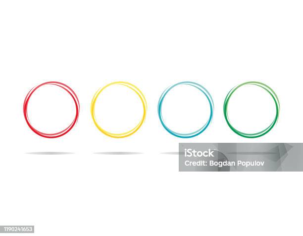 Set Spanduk Bentuk Vektor Berwarnawarni Bulat Spanduk Vektor Abstrak