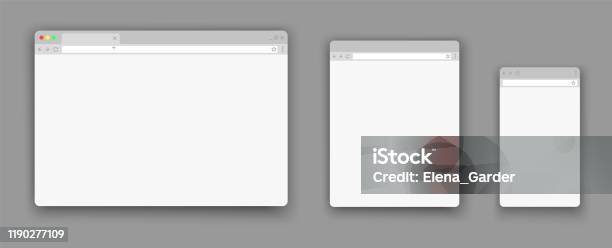 Blank Web Browser Windows For Different Devices Website Flat Template ... Blank Web Browser Windows For Different Devices Website Flat Template ...