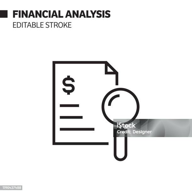 Icône De Ligne Danalyse Financière Illustration De Symbole De Vecteur