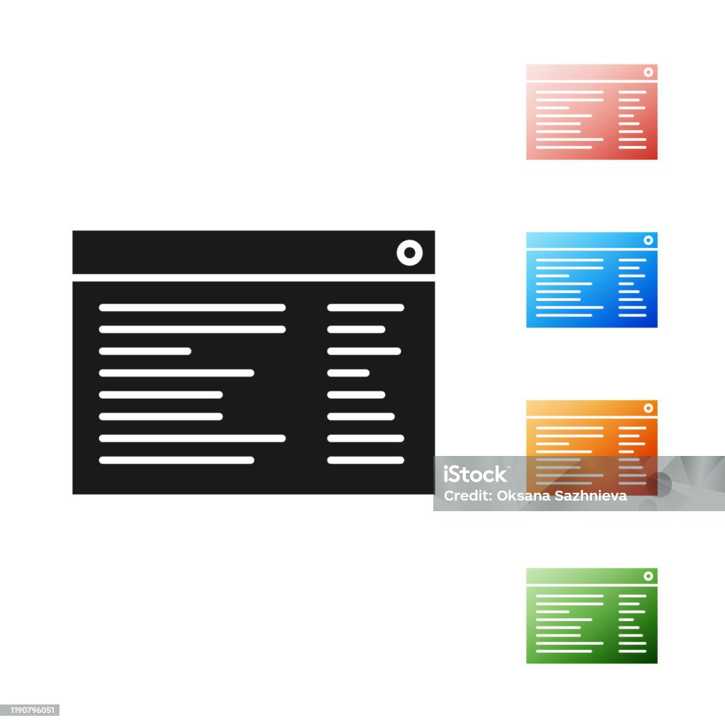 Black Software Web Developer Programming Code Icon Isolated On White Background Javascript