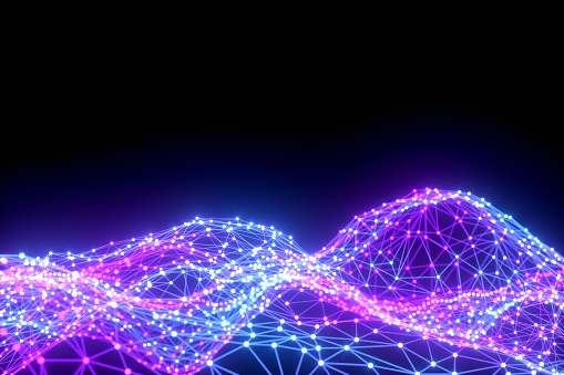 Global Digital Mesh Network Blockchain Futuristic Technology Stock
