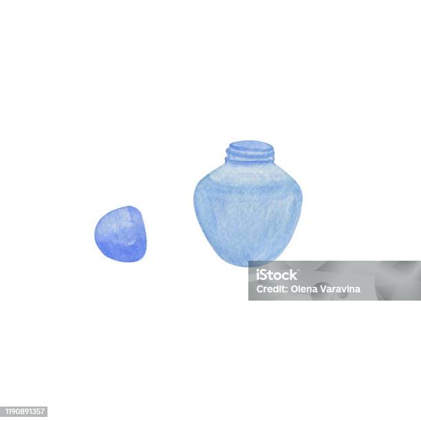 Illustration Dessinée À La Main Daquarelle Dune Fiole De Parfum Sur Le Fond Blanc Modèle Simple