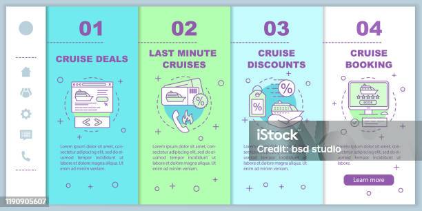 Pelayaran Onboarding Halaman Web Seluler Vektor Template Ilustrasi Stok