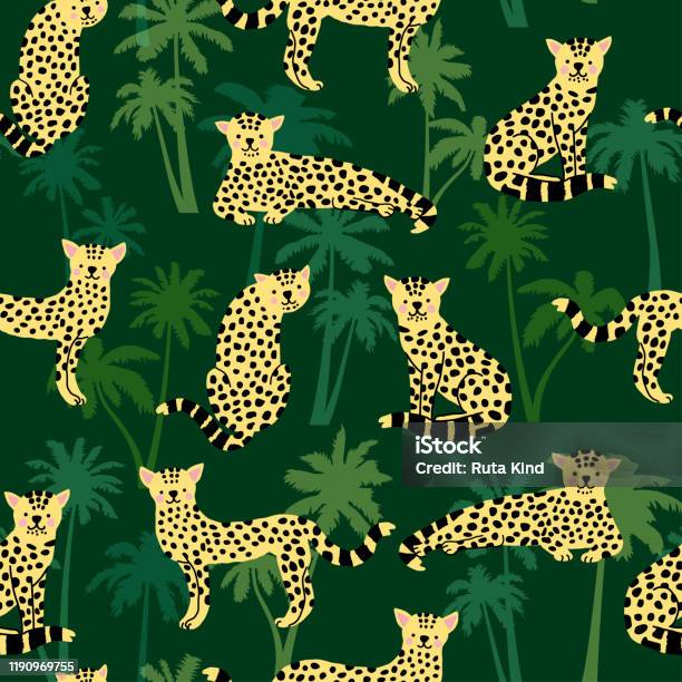 Ilustración De Patrón Sin Costuras Leopard Ilustración Vectorial Y Más