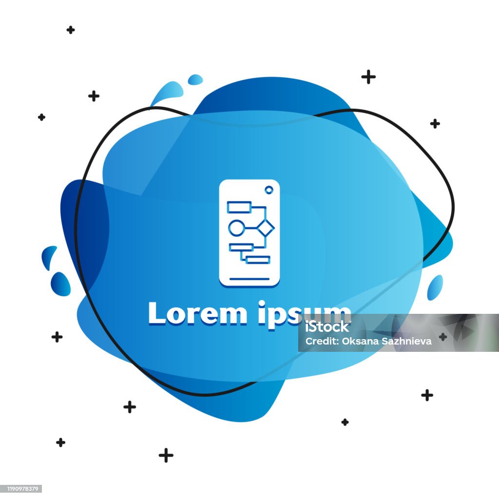 White Algorithm Icon Isolated On White Background Algorithm Symbol Design From Artificial