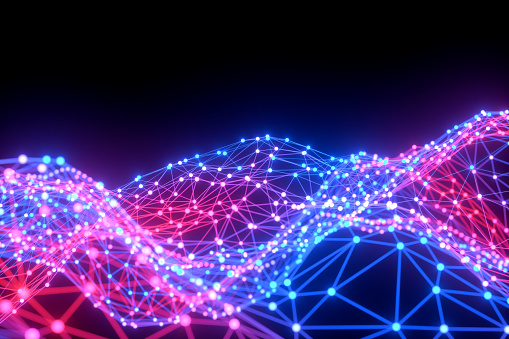 Global Digital Mesh Network Blockchain Futuristic Technology Stock