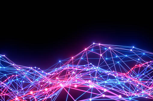 Global Digital Mesh Network Blockchain Futuristic Technology Stock