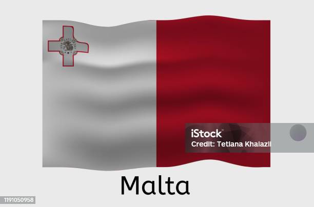 Maltese Flag Icon Malta Country Flag Vector Illustration Stock