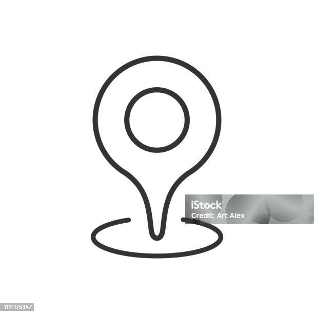 Icône De Pointeur De Carte Symbole De Localisation Gps Style De