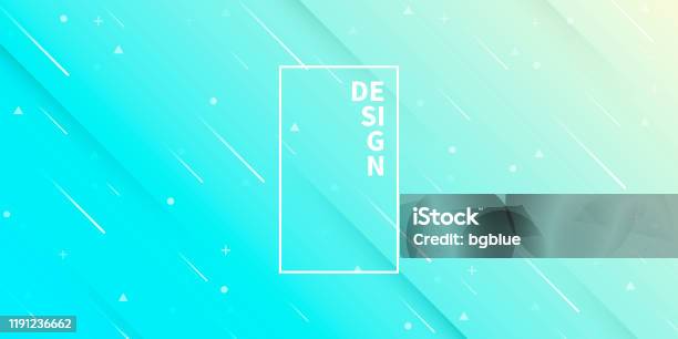 Desain Abstrak Dengan Bentuk Geometris Trendy Blue Gradient Ilustrasi