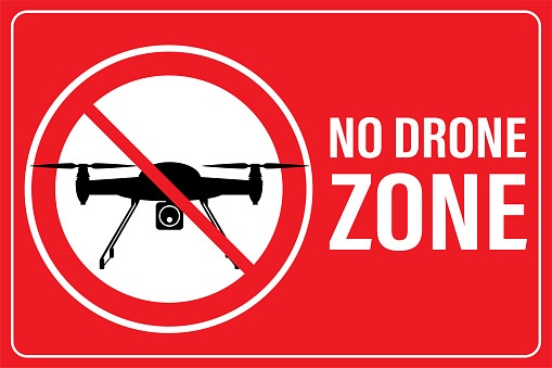 Lancement Dhélicoptère Interdit Aucun Drone Aérien Autorisé Signe Vol