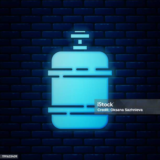 Ikon Tangki Bensin Neon Propane Bersinar Terisolasi Pada Latar Belakang